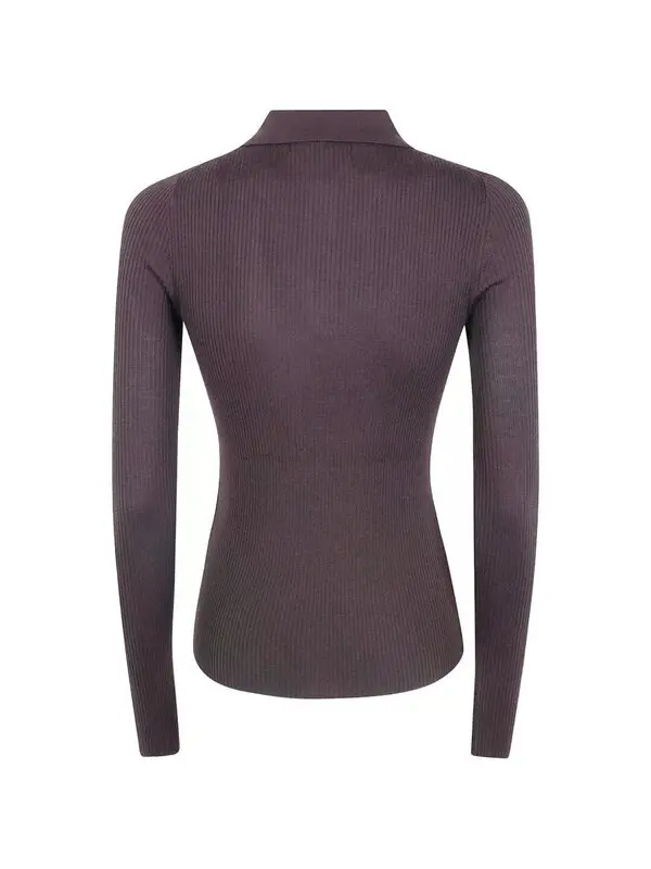 JCSOPHIE Ribbed Knit Polo Sweater