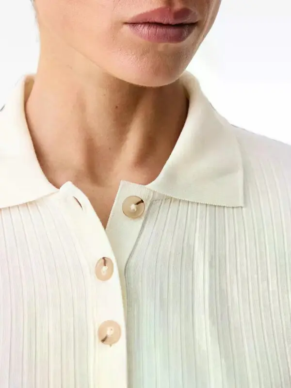 Marc O'polo Ribbed-knit Long-sleeve Polo Shirt