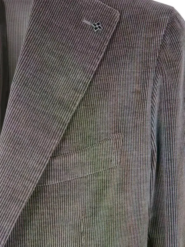 Tagliatore Single-breasted Corduroy Blazer - Grey