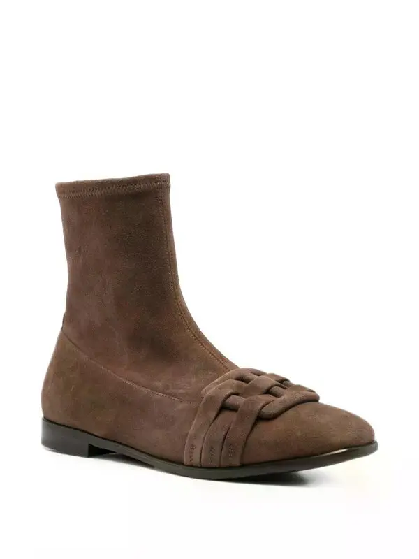 TRUMAN´S Interwoven-detail Suede Ankle Boots - Brown