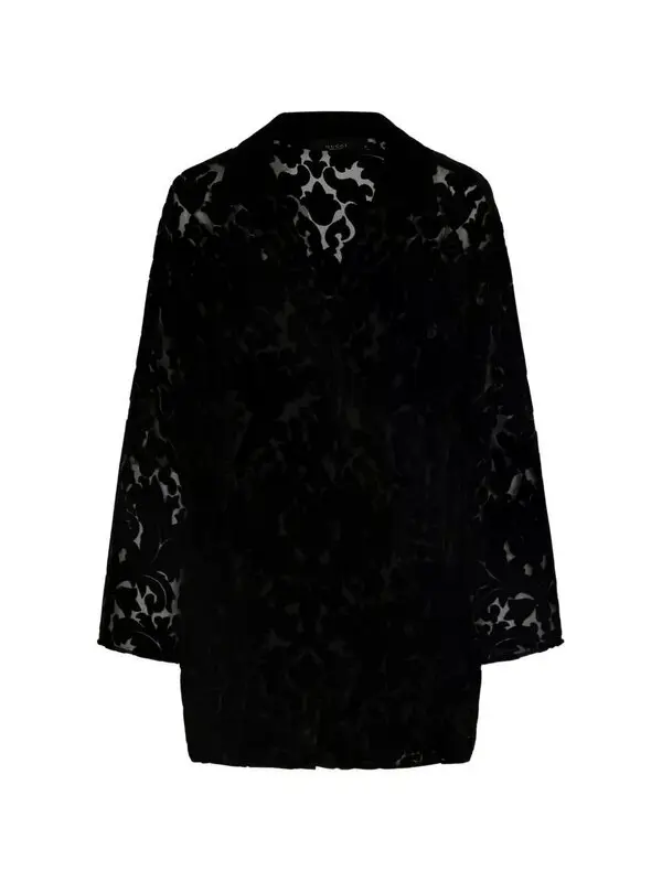 Gucci Floral Devoré Velour Shirt With Detachable Camisole - Black