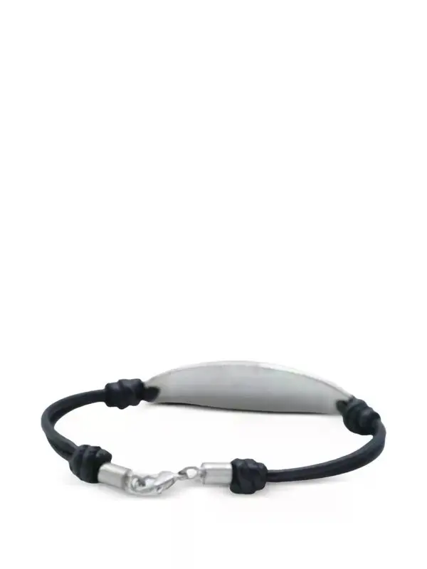 Saint Laurent Cord Bracelet In Leather And Tone Metal