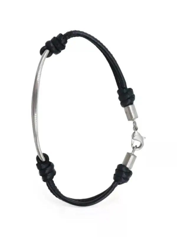 Saint Laurent Cord Bracelet In Leather And Tone Metal