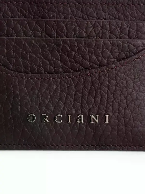 Orciani Logo-plaque Pebbled-leather Cardholder