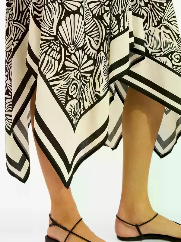 Seafolly Shell Print Handkerchief Hem Midi Dress