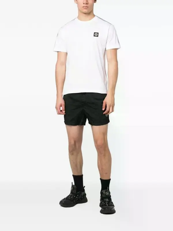 Stone Island Logo Patch Drawstring Shorts - Black