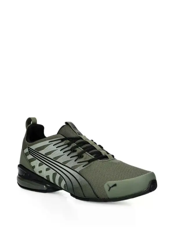 PUMA Khaki Mesh Panelled Low-top Sneakers