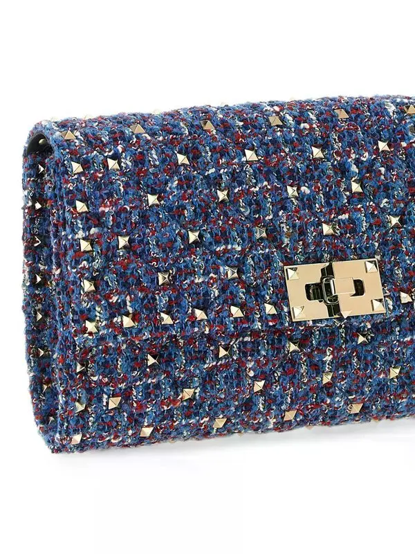 Valentino Garavani Rockstud Spike Tweed Shoulder Bag