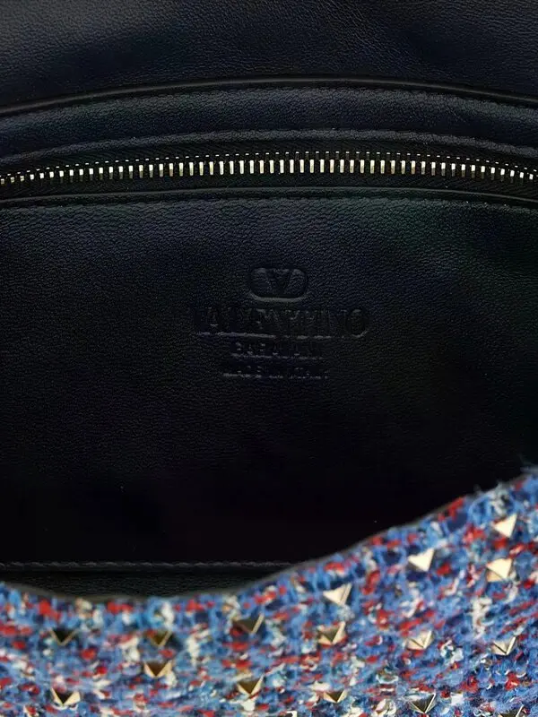 Valentino Garavani Rockstud Spike Tweed Shoulder Bag