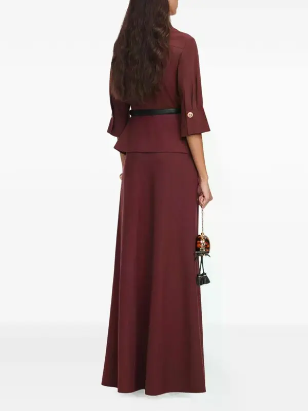 SELF-PORTRAIT Belted Peplum-waist Maxi Dress