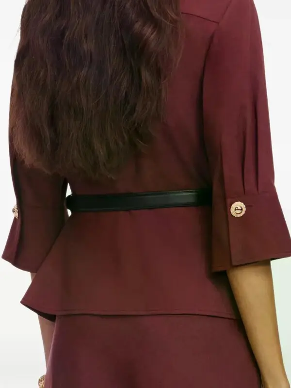 SELF-PORTRAIT Belted Peplum-waist Maxi Dress