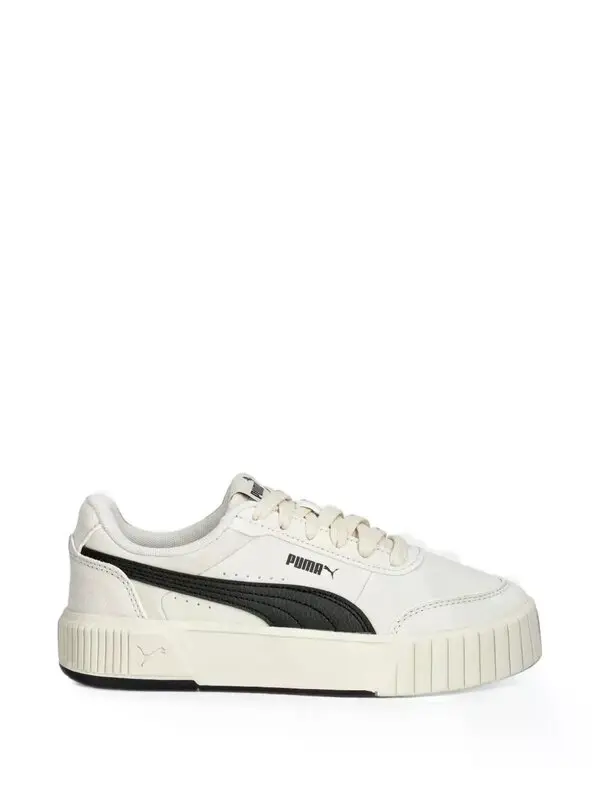 PUMA Logo Print Flatform Sneakers - White