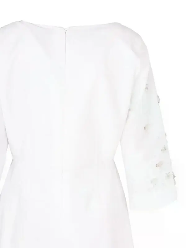 LOODYANA Embroidered Long-sleeve Maxi Dress With Bead Embellishment