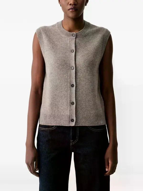 Marc O'polo Ribbed Knit Sleeveless Vest - Grey