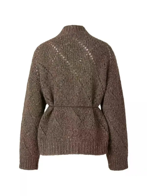 Peserico Sequin-embellished Belted Cardigan