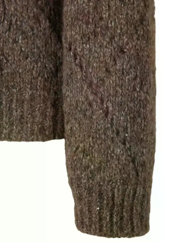 Peserico Sequin-embellished Belted Cardigan