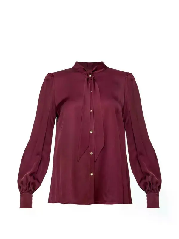 NISSA Bow-detail Viscose Shirt - Red