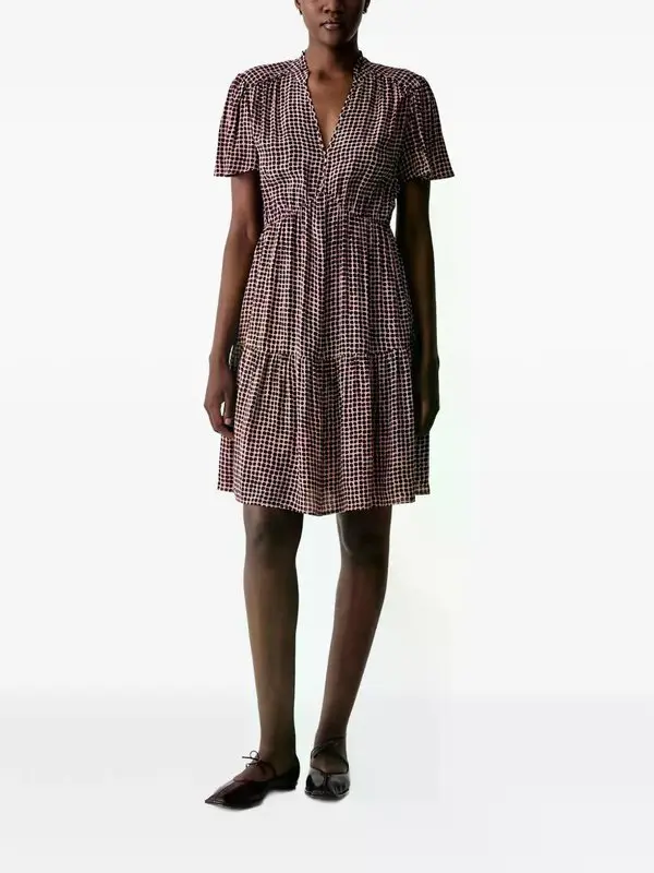 Marc O'polo Geometric Print Tie Mini Dress - Red