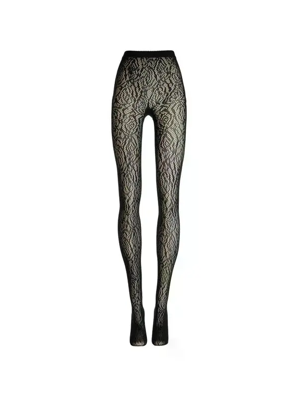 Wolford Lace-effect Tights - Black