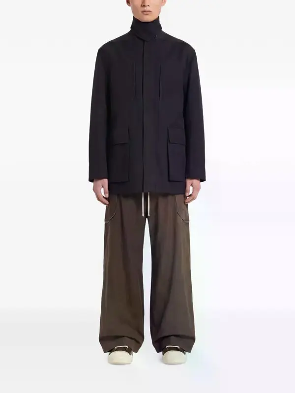 Rick Owens Funnel-neck Multi-pocket Coat