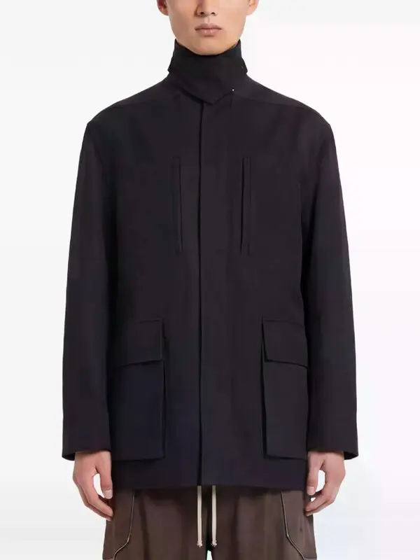 Rick Owens Funnel-neck Multi-pocket Coat