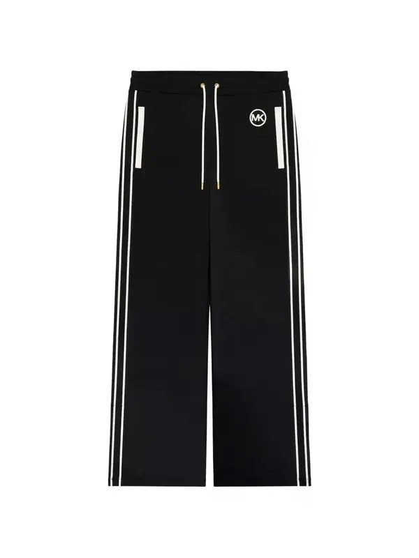 Michael Kors Logo-patch Side-stripe Track Pants - Black