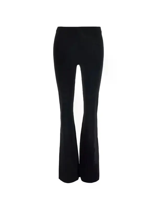 Pinko Ribbed-knit Flared Trousers - Black