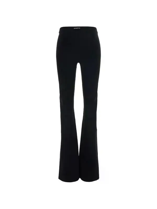 Pinko Ribbed-knit Flared Trousers
