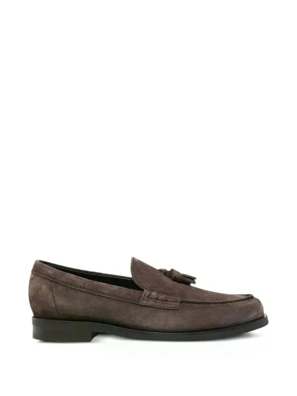 TOD'S Tassel-detail Suede Loafers - Brown
