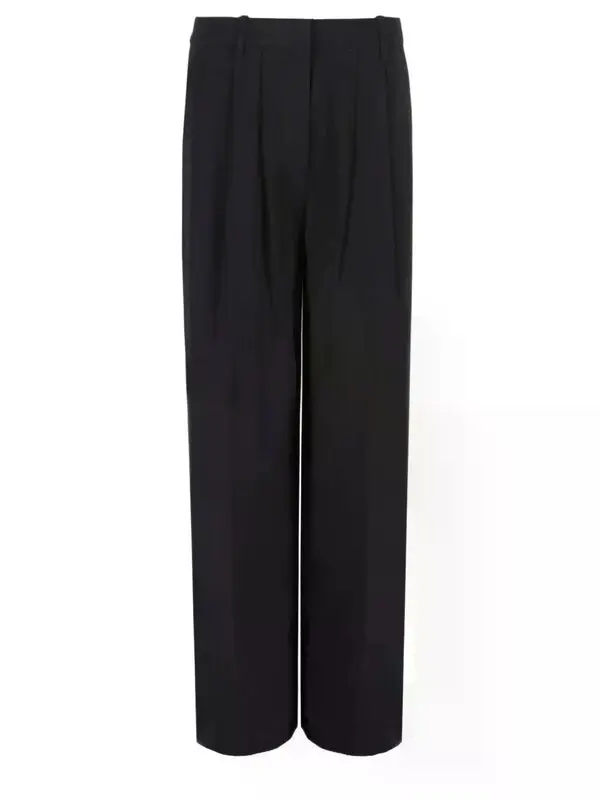 Co Pleated Wide-leg Trousers - Black