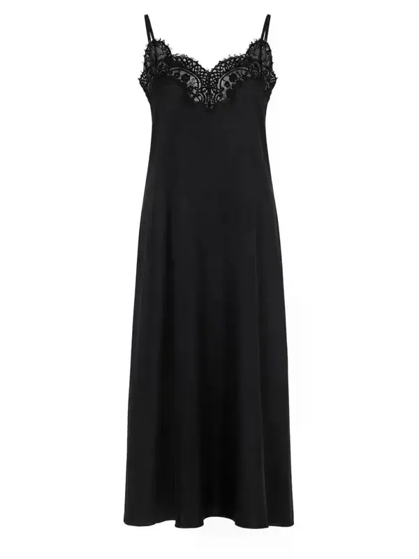 Co Lace-trim Silk Dress - Black
