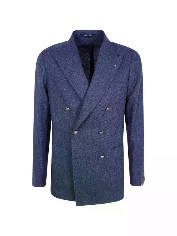 Tagliatore Montecarlo Herringbone-pattern Double-breasted Blazer