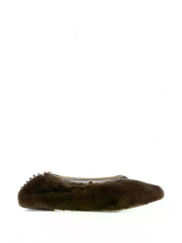 Stella McCartney Mink Ankle Chain Ballerina Flats - Brown