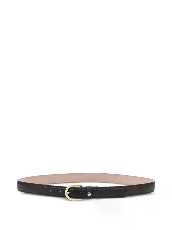 LOTTUSSE Leather Belt With Gold-tone Buckle - Black
