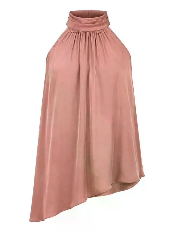 Patrizia Pepe Asymmetric-hem Halterneck Top - Brown