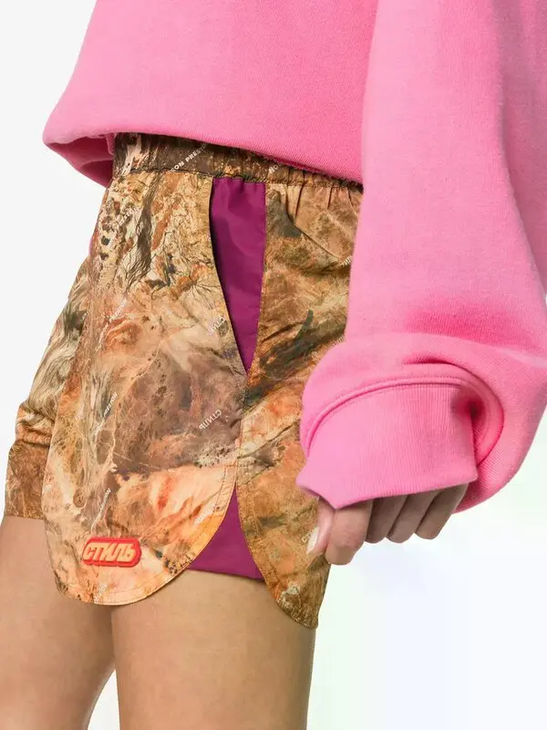 Heron Preston High-waisted Camouflage Print Shorts