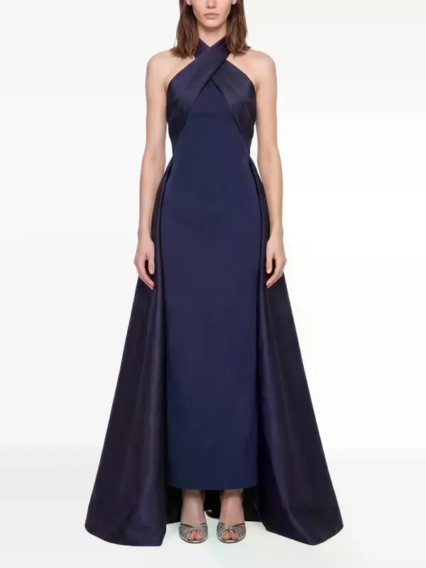 Solace London The Rumi Crossover Halterneck Gown