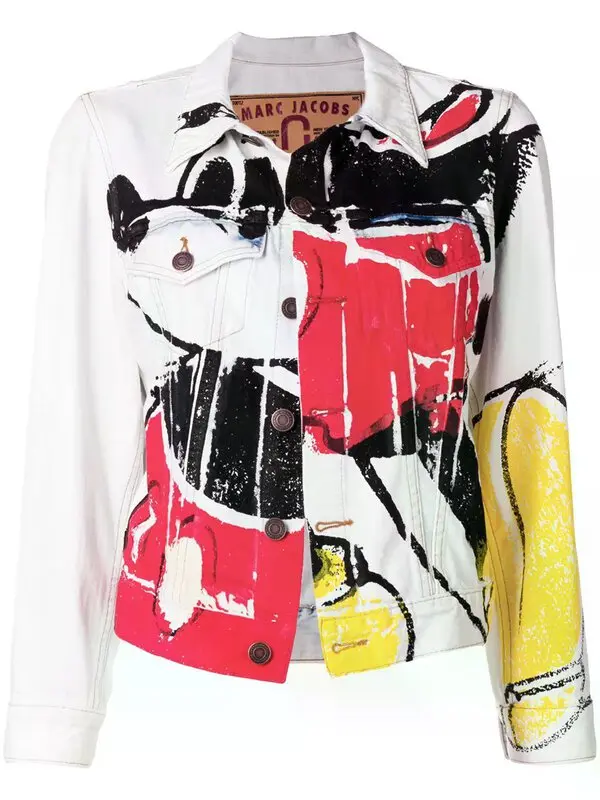 Marc Jacobs X Disney Mickey Print Denim Jacket - White