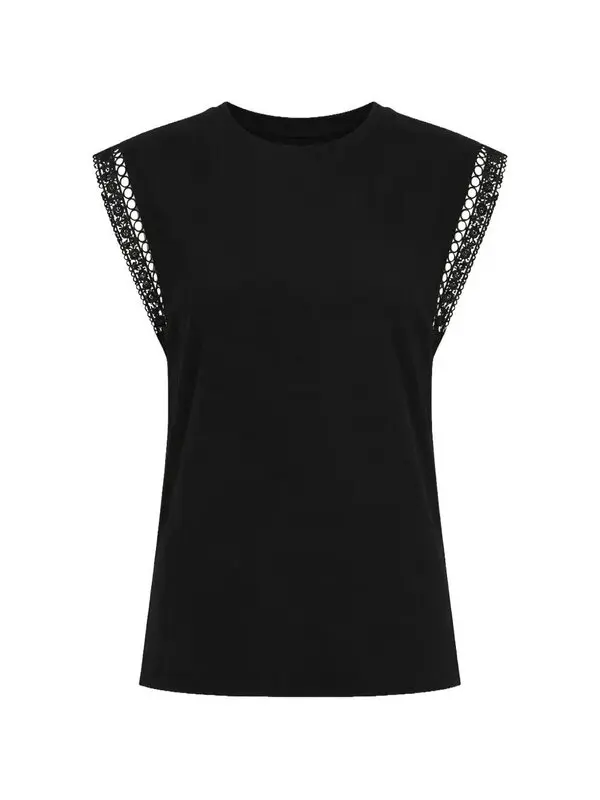 TWINSET Lace-trim Embroidered T-shirt