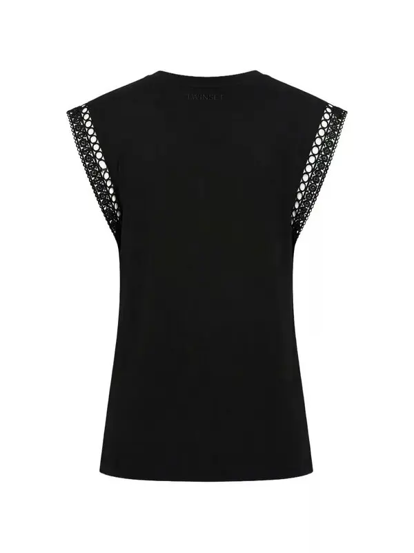 TWINSET Lace-trim Embroidered T-shirt