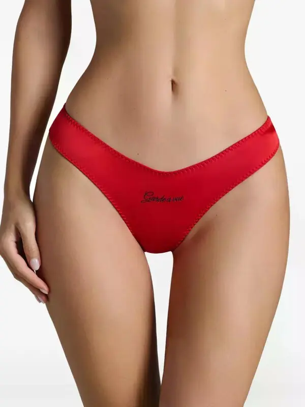 SCANDALE Dédicace Embroidered High-cut Thong