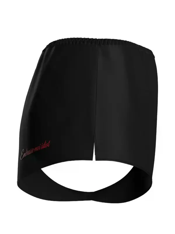 SCANDALE Embroidered Satin Shorts