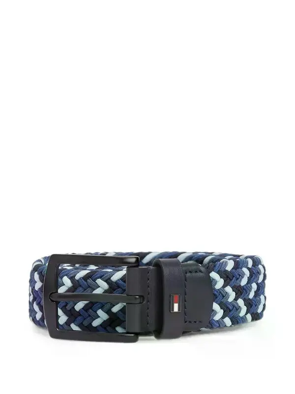 Tommy Hilfiger Logo Plaque Braided Belt - Blue