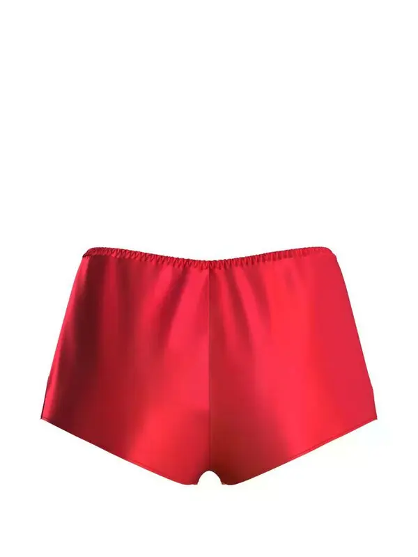 SCANDALE Embroidered Satin Shorts - Red