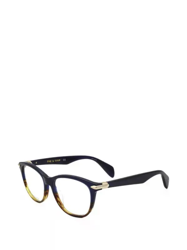 Rag & Bone Tortoise-effect Round-frame Glasses - Blue