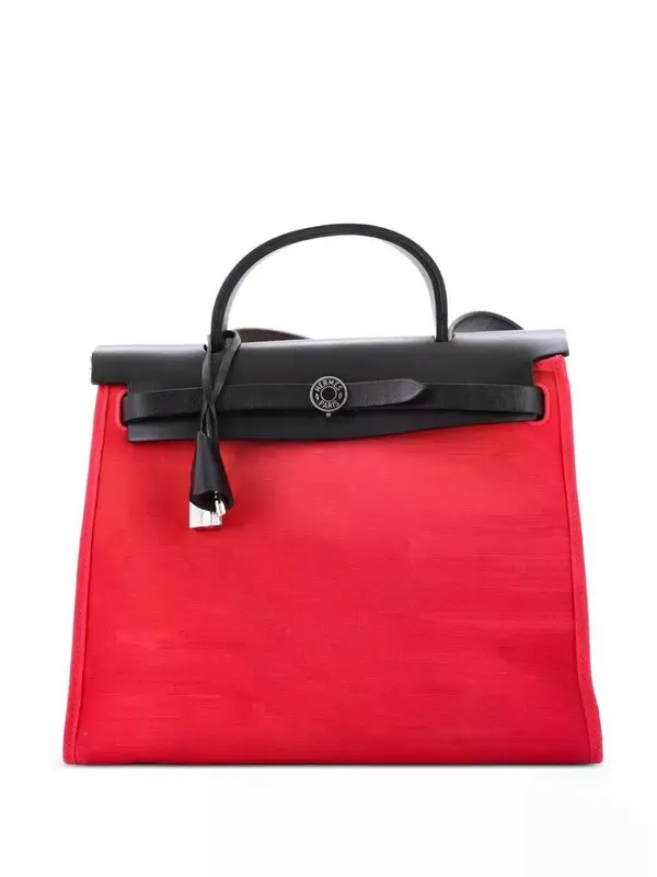 Hermès Herbag Zip Leather And Toile 31 Shoulder Bag
