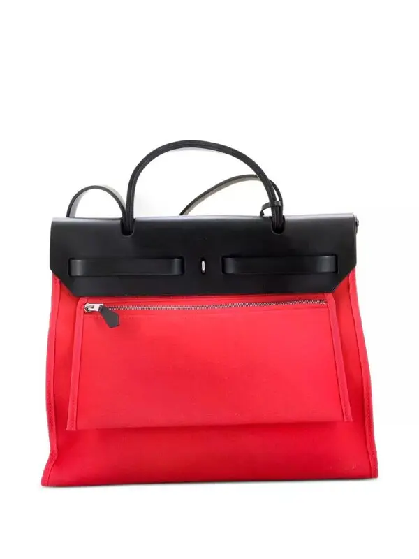 Hermès Herbag Zip Leather And Toile 31 Shoulder Bag