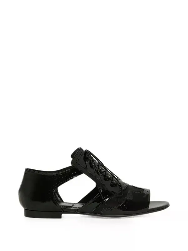 Givenchy Lace-up Cut-out Sandals - Black