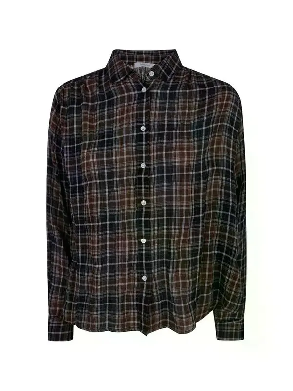 JCSOPHIE Check-pattern Cotton Shirt - Brown