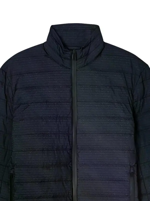 Emporio Armani Logo-print Zip-up Down Jacket - Blue